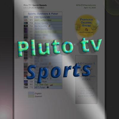 Pluto TV Guide | Sports Channels 2022 | Printable TV Channel Guides
